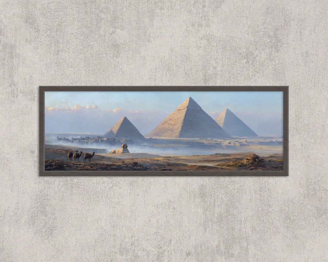 Giza Pyramids & Sphinx Print | Egyptian Desert Sunrise Panorama - Etsy