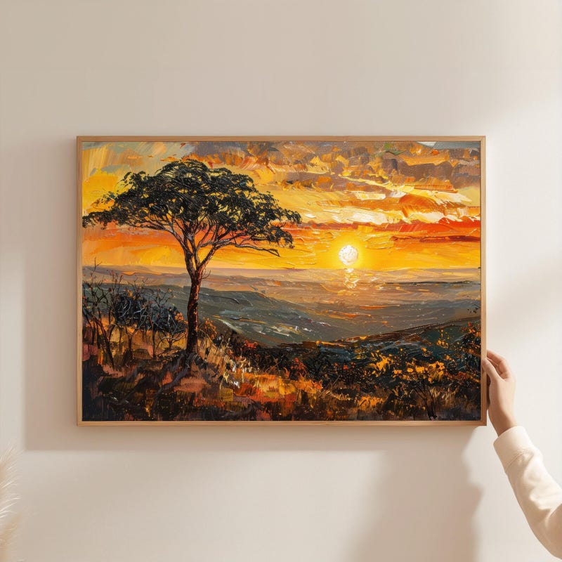 Wall Art Acacia Tree Art - Etsy UK