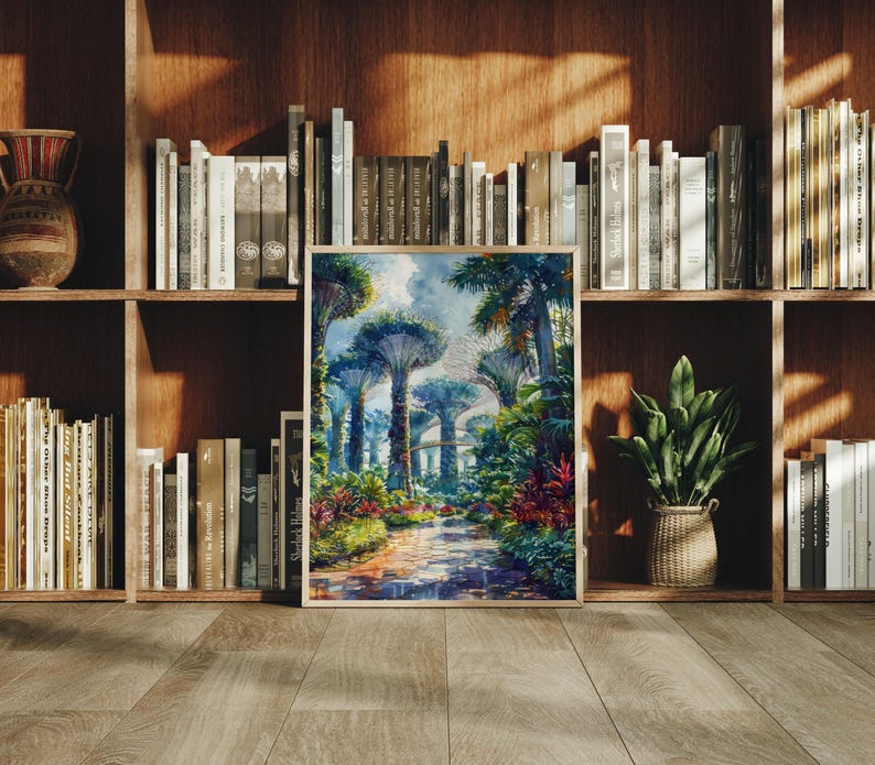 Gardens by the Bay Watercolor Print: Singapore Supertree Grove Art - Etsy
