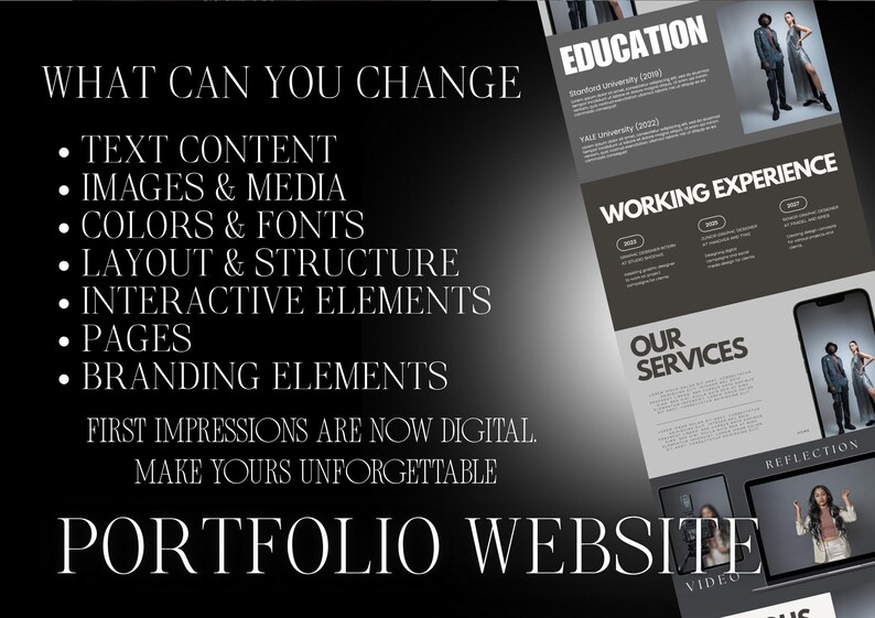 Minimalist Portfolio Website Template: Editable Canva Landing Page ...