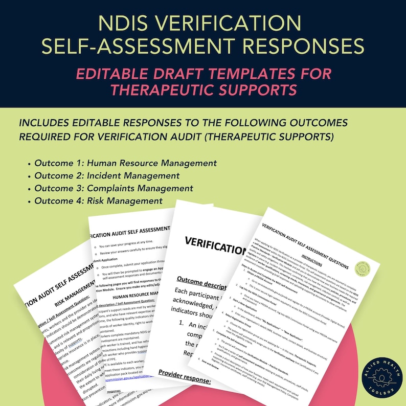 NDIS Verification Self-assessment Responses | Editable Templates for ...