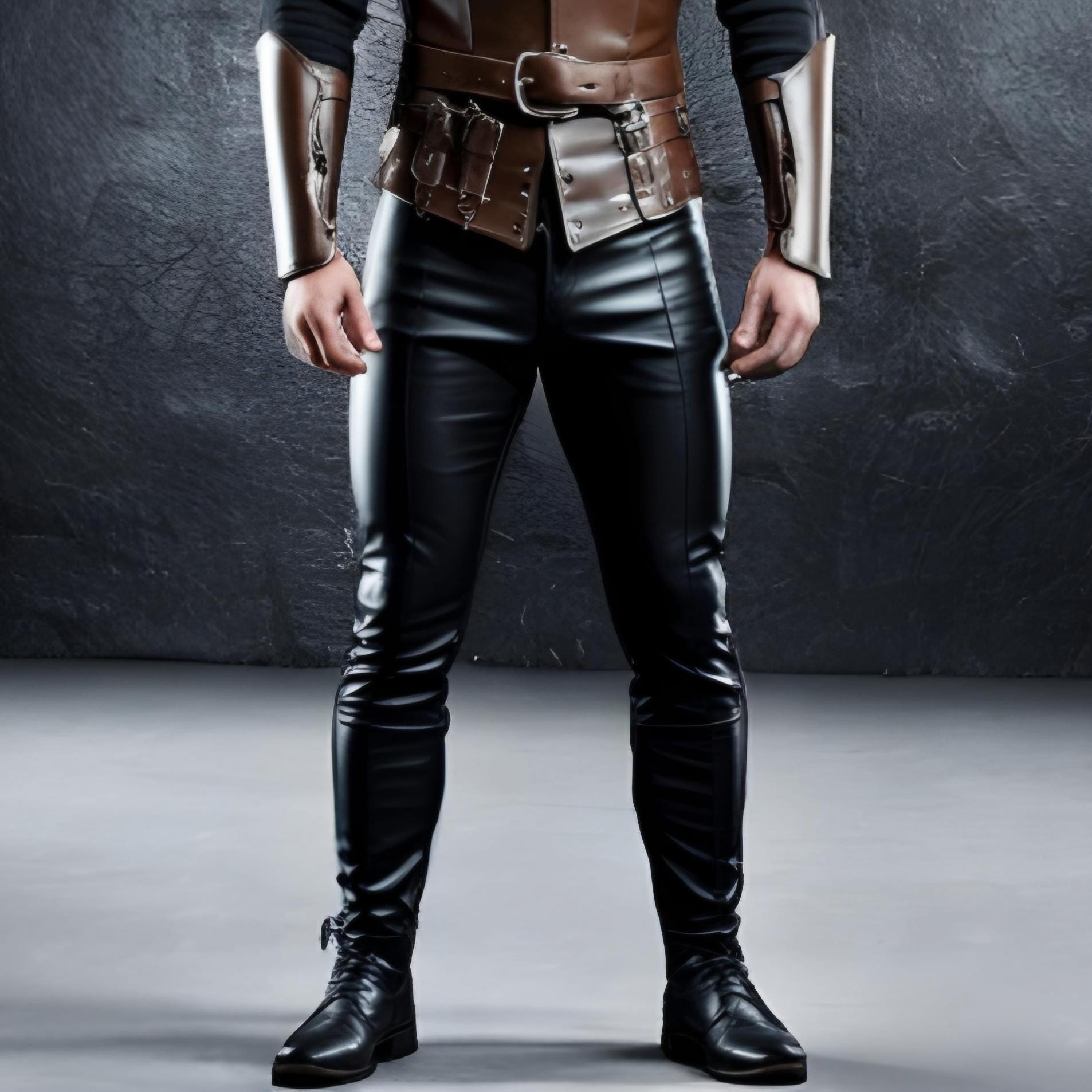 Medieval Leather Armor Cosplay for Men's | Brown Chest Armor & Black ...