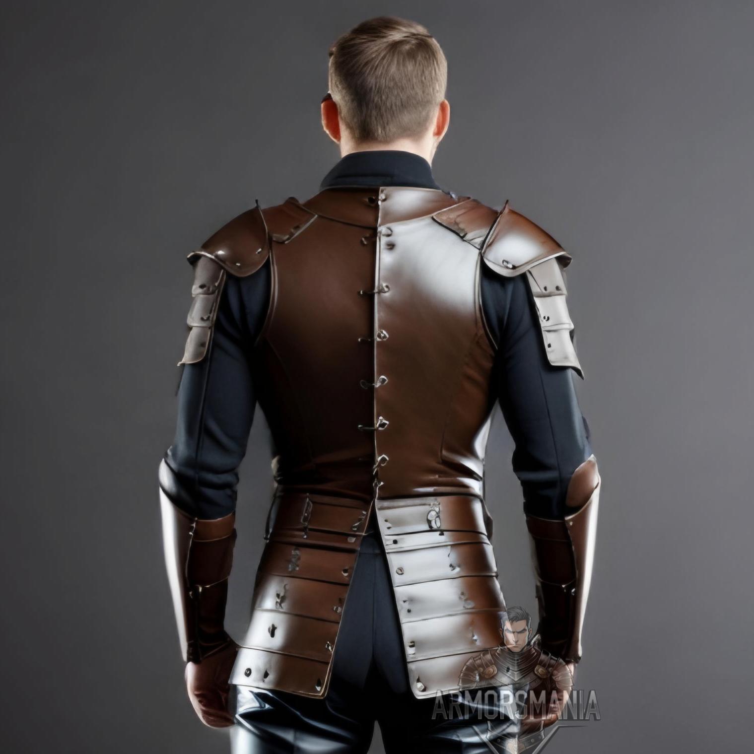 Medieval Leather Armor Cosplay for Men's | Brown Chest Armor & Black ...