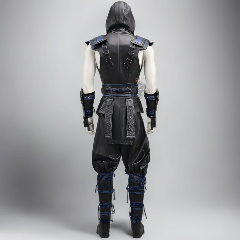 Mortal Kombat Sub-zero Full Leather Armor Cosplay Suit | Blue Black ...