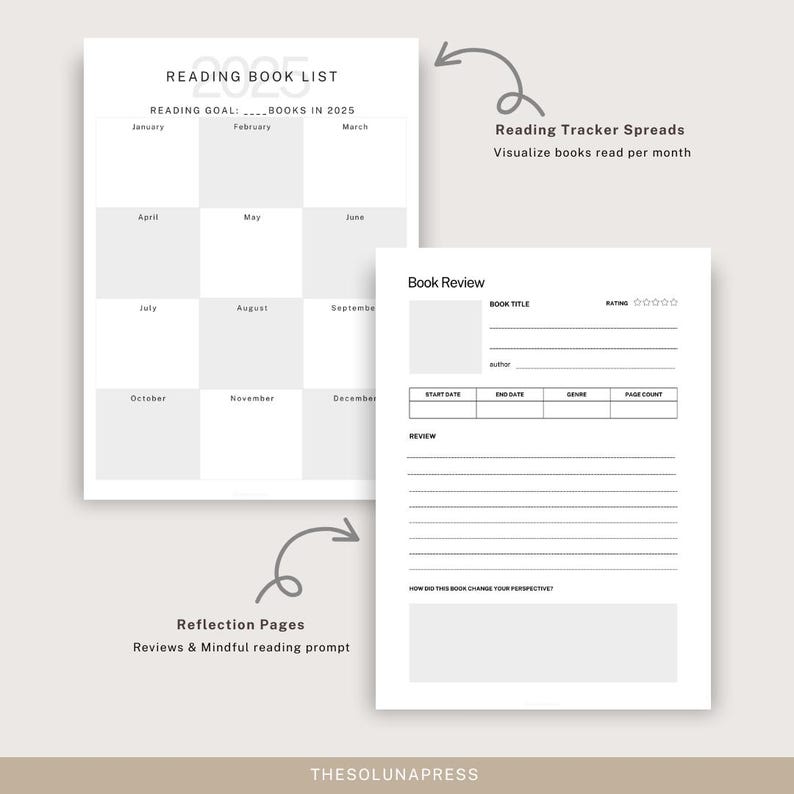 Reading Log Printable | Digital Download | Book Tracker & Literary ...