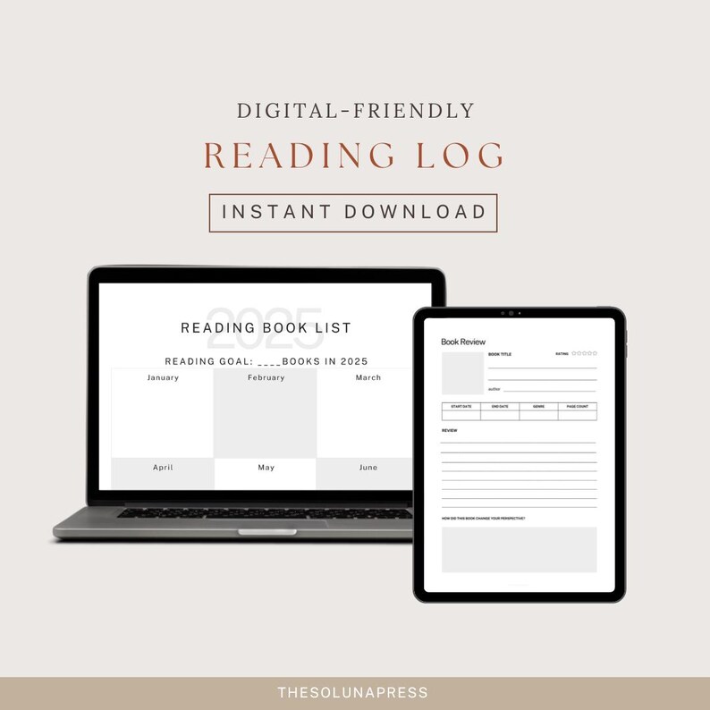 Reading Log Printable | Digital Download | Book Tracker & Literary ...