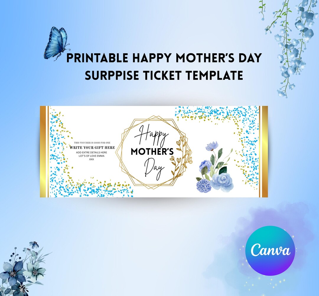 Editable Mother's Day Voucher, Printable Gift Voucher, Mother’s Day ...