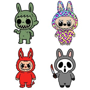 Retro Halloween Labubu Png Clipart, Horror Labubu Png, Cute Spooky ...