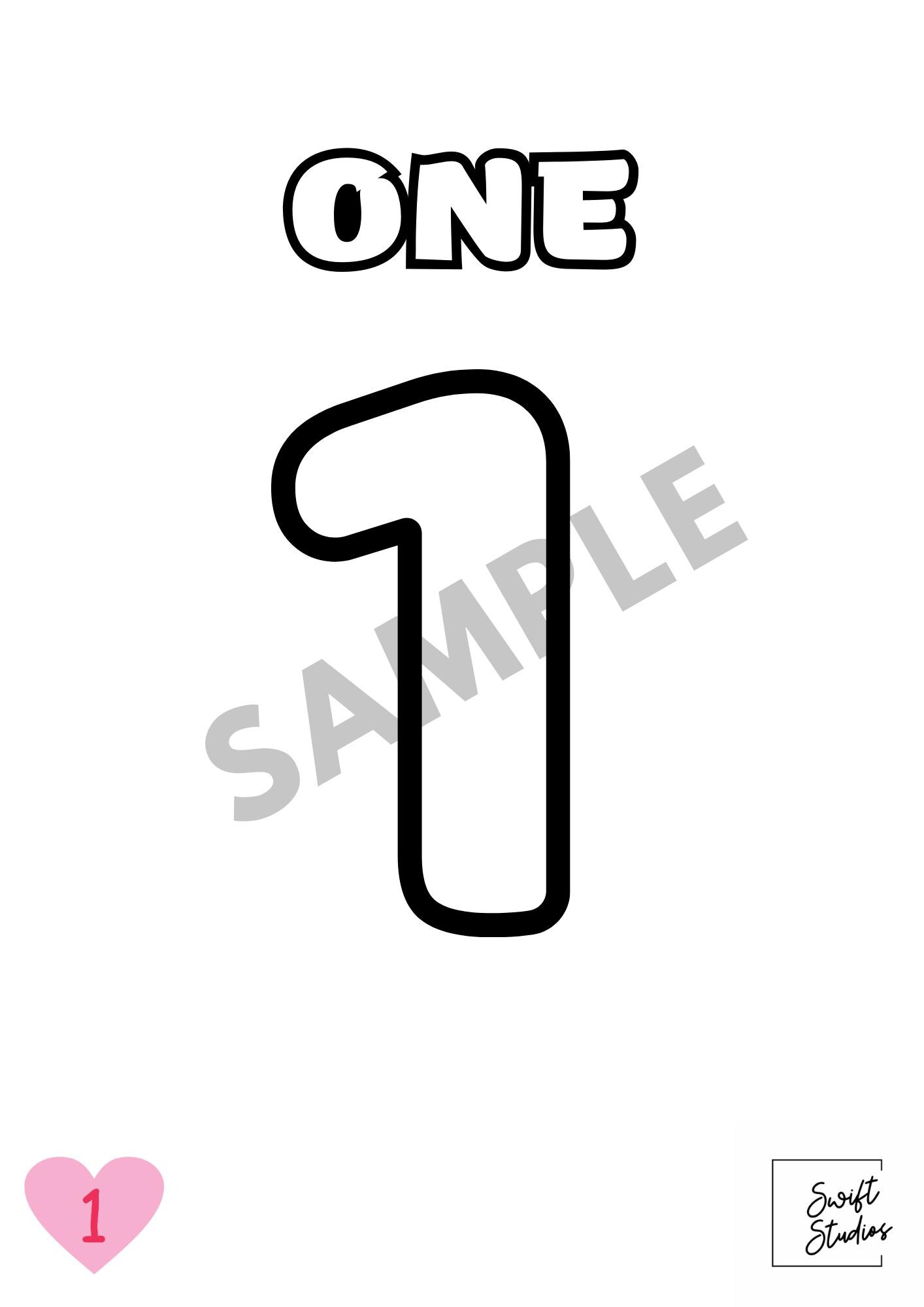 Number Coloring Pages 1-10 | Printable Kids Activity | Preschool ...
