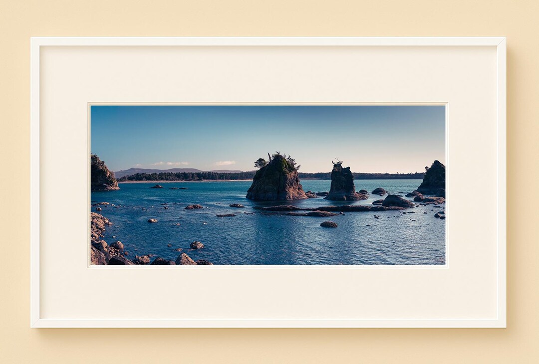 Oregon Coast Three Graces - Color Panoramic Wall Art Digital Print ...