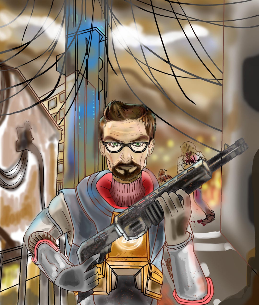 Half Life Gordon Freeman Art Print 8.5 X 11, Half Life, Valve, Steam ...
