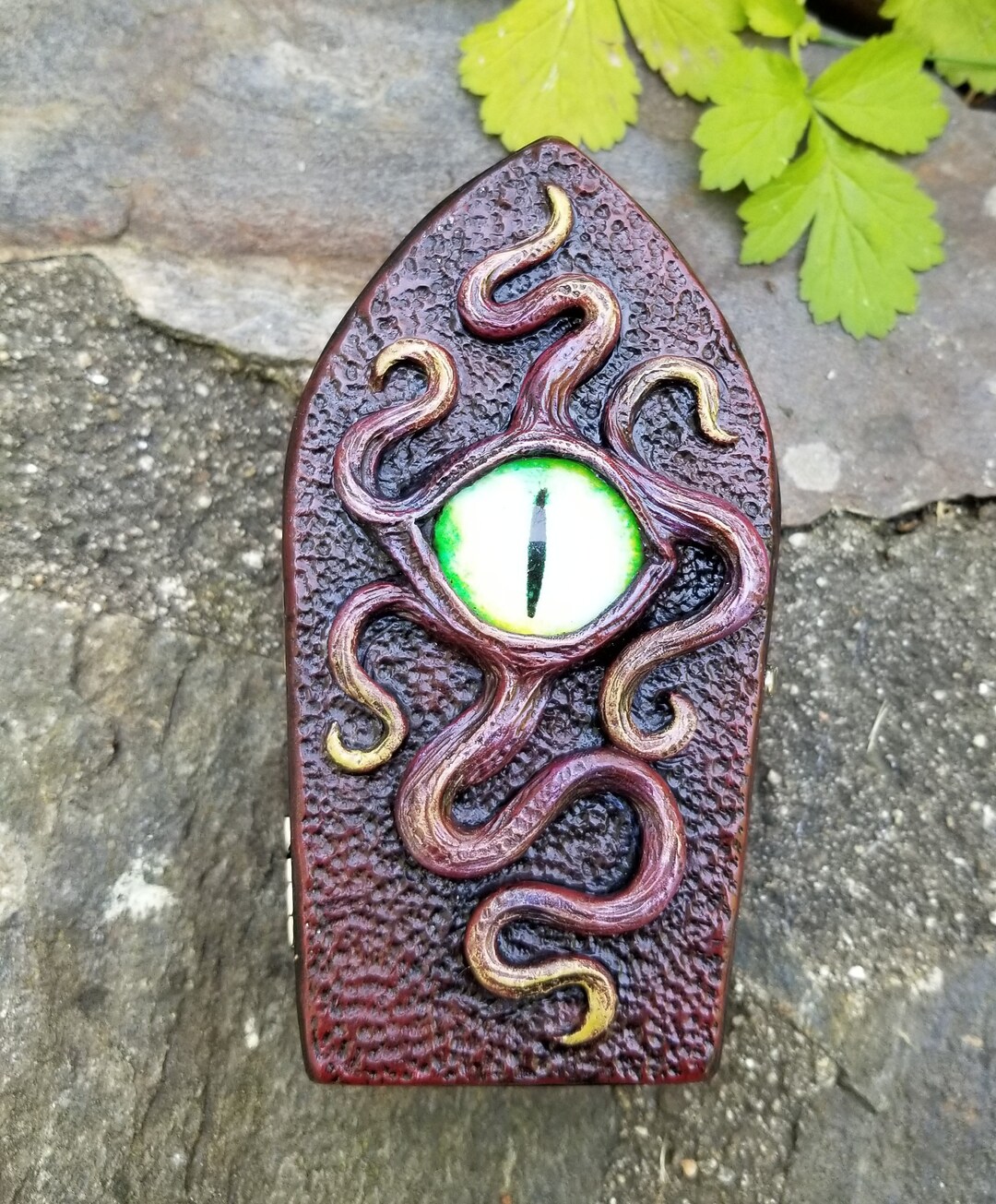 Cthulhu Inspired One of a Kind Glass Eyed Tentacle Wooden Coffin Box ...