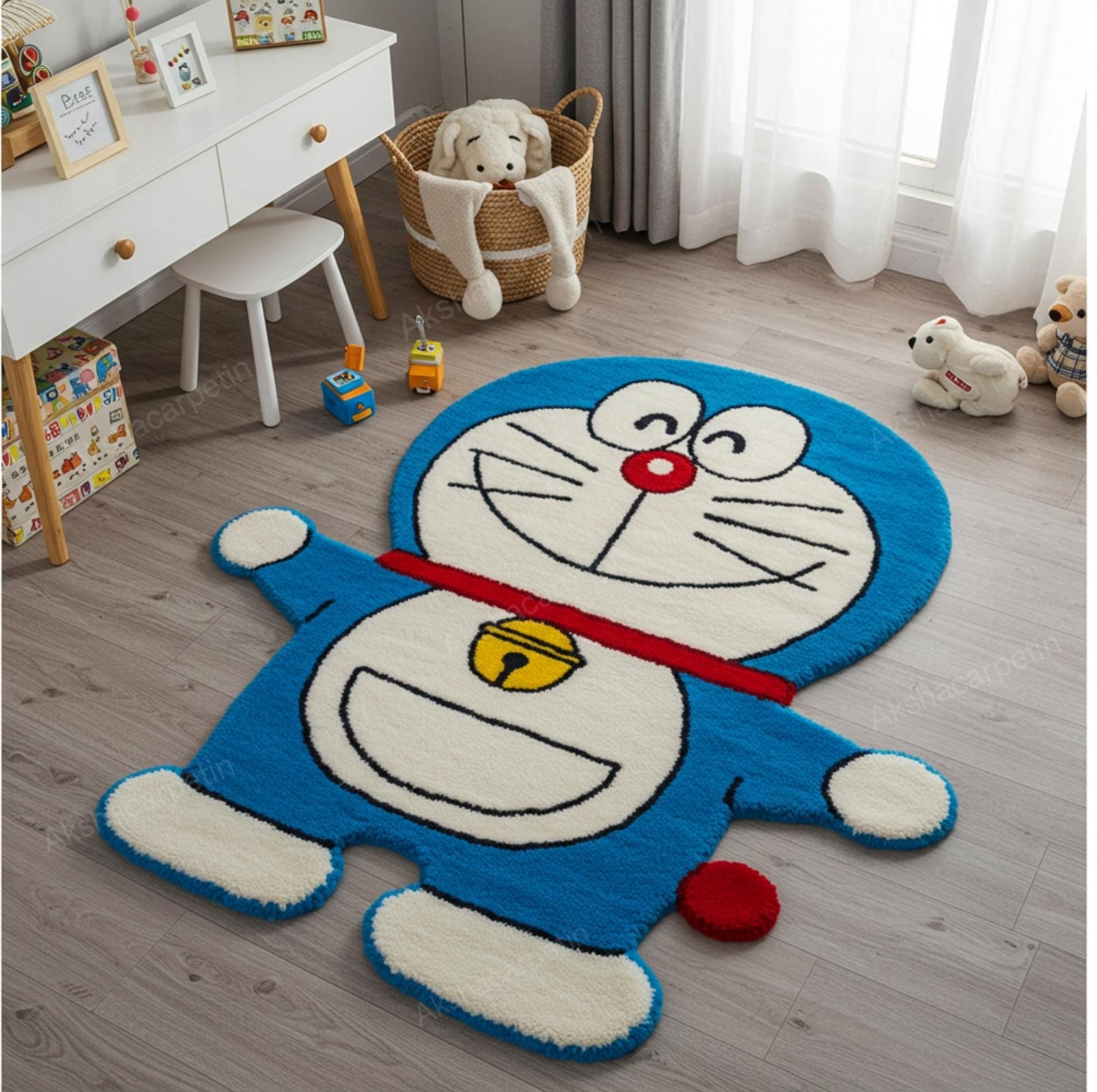 Doraemon Kids Rug - Hand-tufted Cartoon Character Area Rug for Children ...