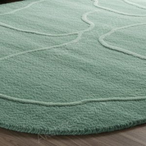 Hand-tufted Wool Rug: Sage Green Abstract Organic Shape, Modern Area ...