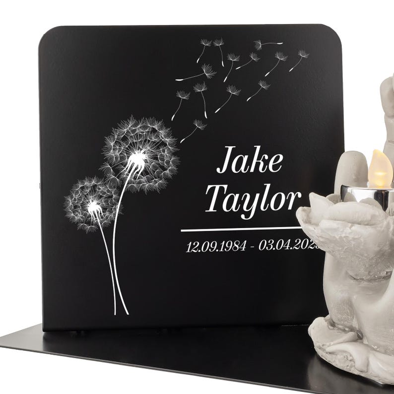 Personalised Grave Memorial Plaque With Candle Holder | Custom Name ...