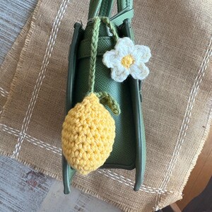 Handmade Crochet Lemon Keychain | Cute Mini Lemon Bag Charm | Crochet ...