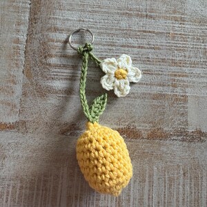 Handmade Crochet Lemon Keychain | Cute Mini Lemon Bag Charm | Crochet ...