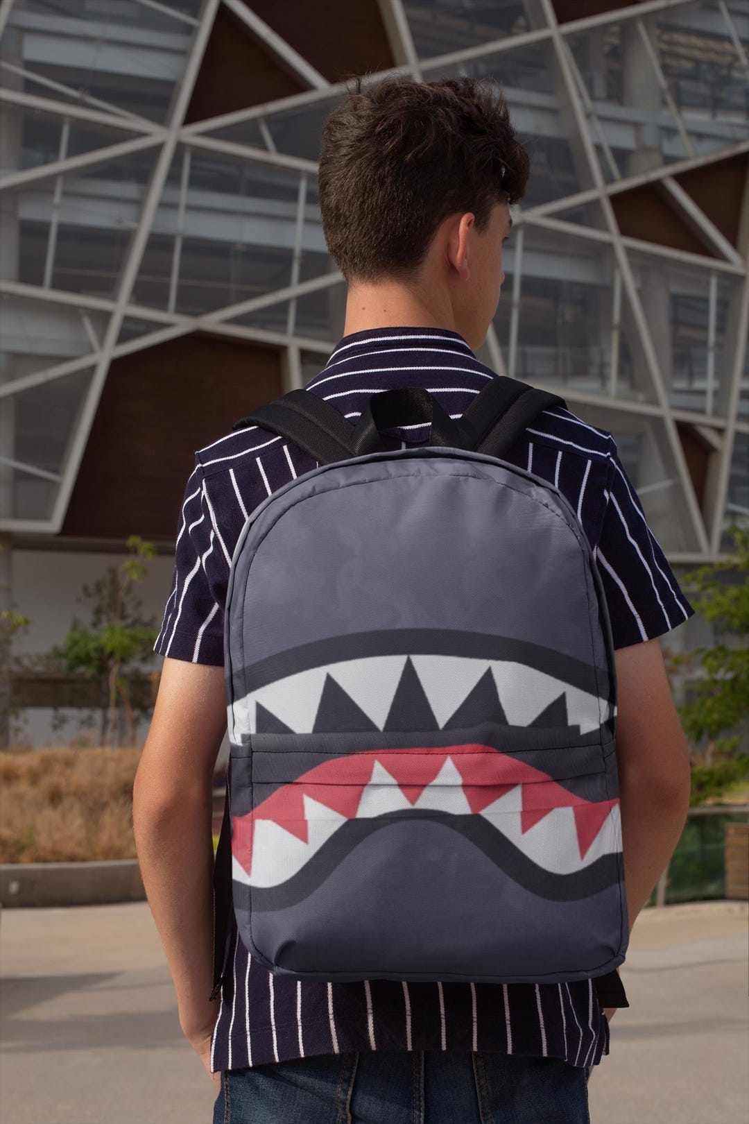 Shark Teeth Camo Backpack: All-over Print School Daypack - Etsy