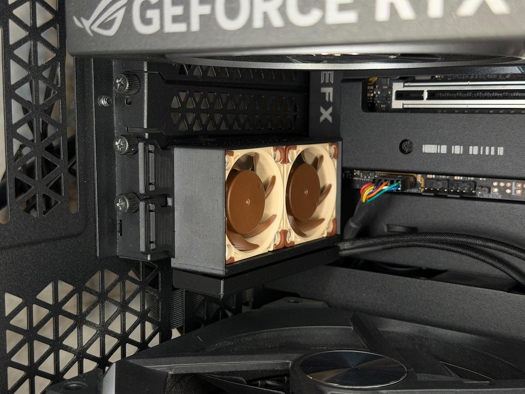 PCI Double 40mm Fan Mount: Lower GPU Temps, 2 Slot Bracket, Server ...