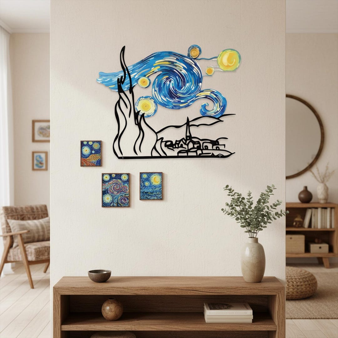 Personalized Starry Sky Metal Sign, Custom Van Gogh Starry Night Wall ...