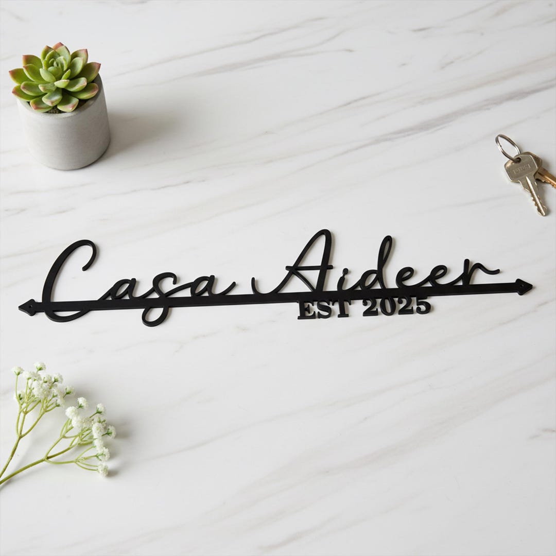 Custom Last Name Metal Wall Sign, Personalized Family Wall Sign With ...