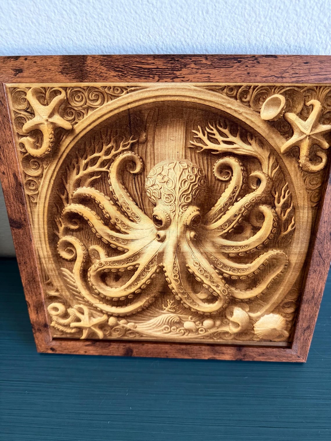 Laser Engraved Octopus Wall Art: Basswood Ocean Decor - Etsy