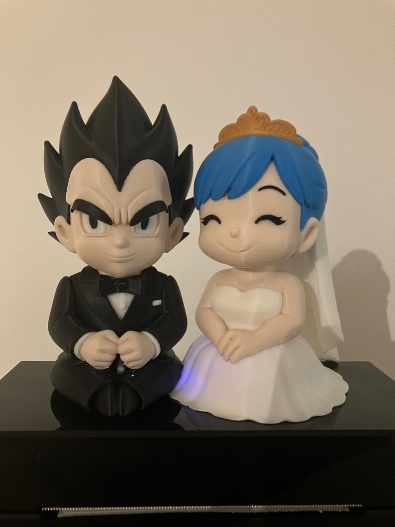 Vegeta and Bulma Dragon Ball Wedding Figurines | Anime Bride and Groom ...