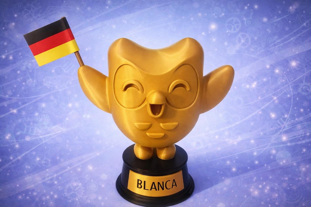 Personalized Duolingo Trophy With Name and Flag | Original Gift for ...