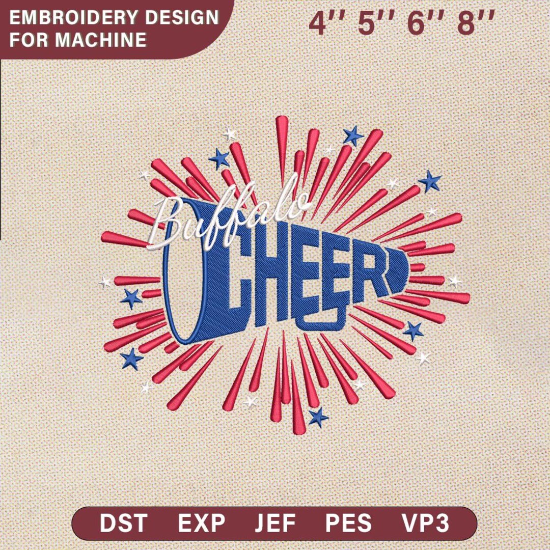 Buffalo Football Cheer Embroidery Design, Megaphone Spirit Pattern ...