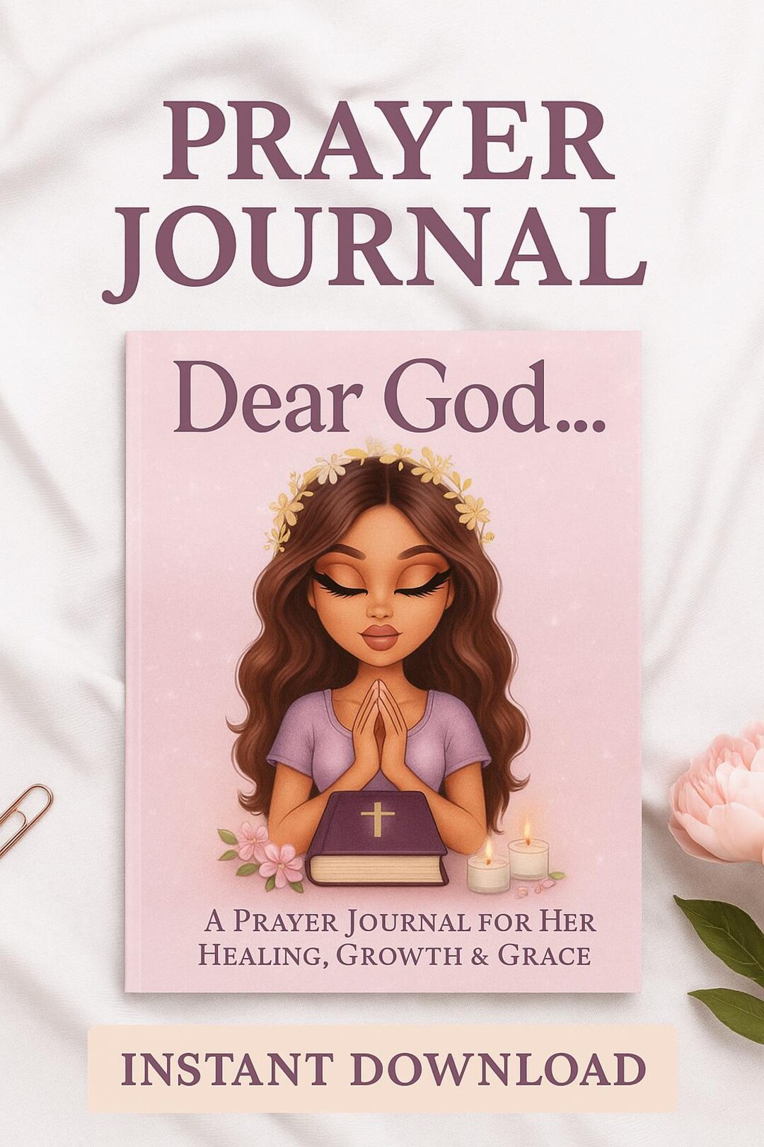 Dear God Prayer Journal, Christian Faith, Scripture Tracker (digital ...