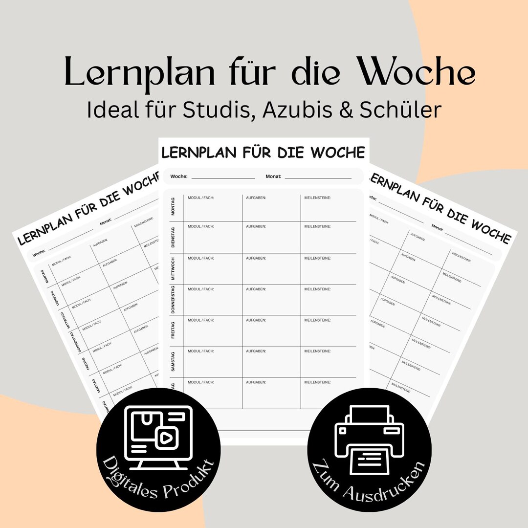 Weekly Study Plan | Printable PDF | Structured Weekly Schedule for ...