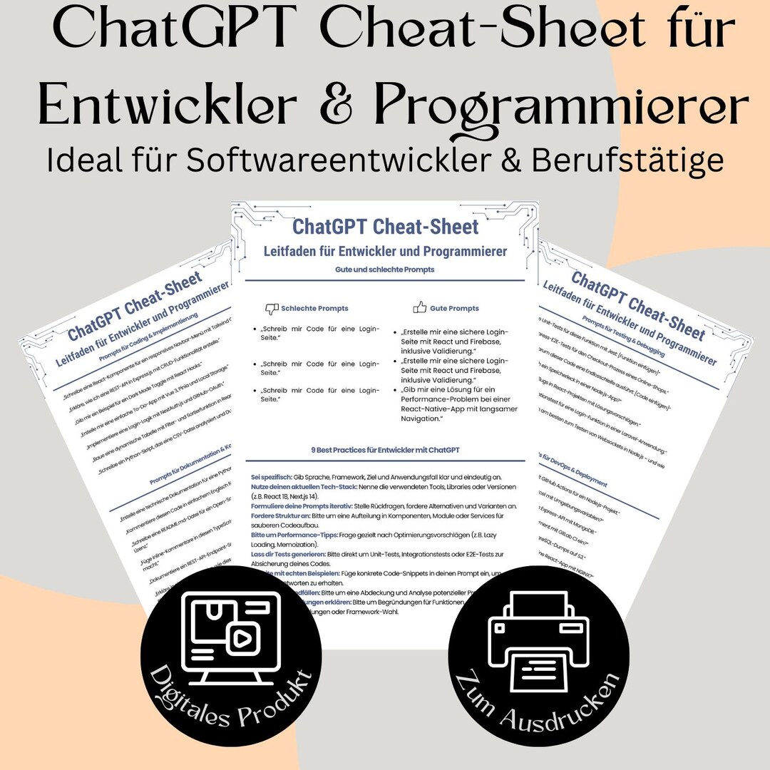 Chatgpt Cheat Sheet for Developers | 7-page Printable PDF | Compact AI ...