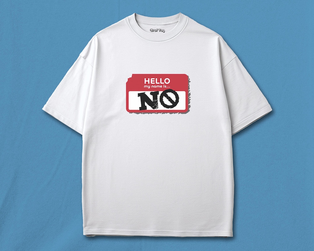 No Name Tag Funny Heavy Cotton Tee, Funny Red Name Tag Graphic Tee ...