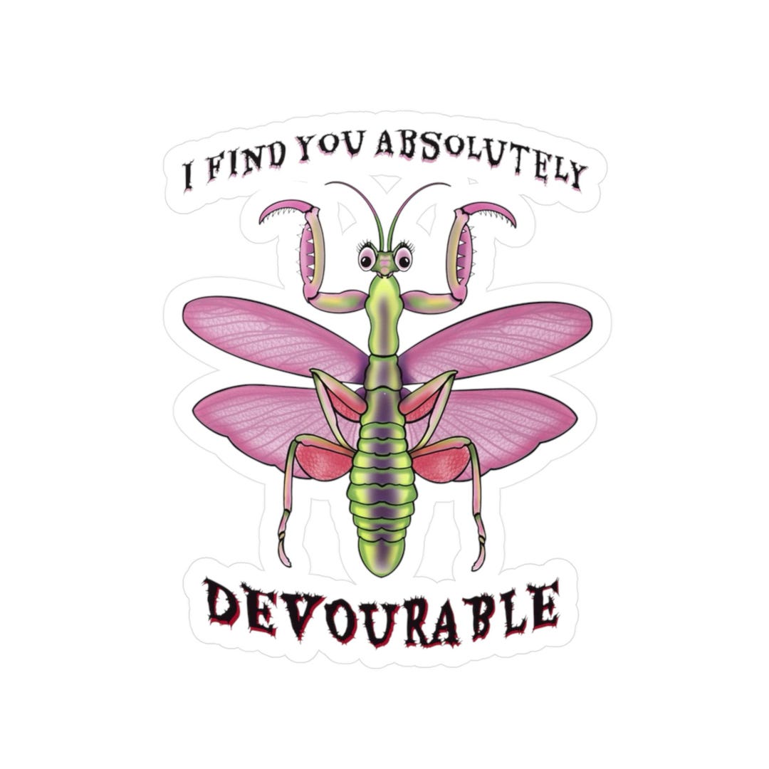 Praying Mantis Love Sticker "i Find You Absolutely Devourable" - Etsy