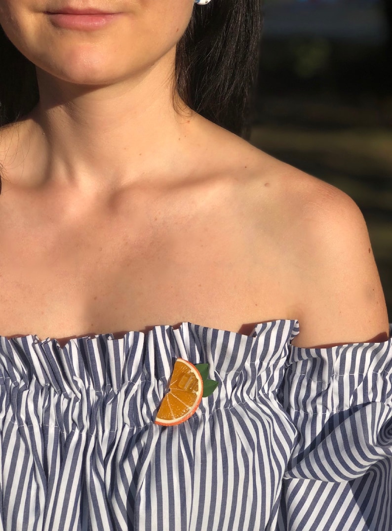 Orange Pin, Citrus Pin, Realistic Orange Brooch Pin, Cute Pin, Pins ...
