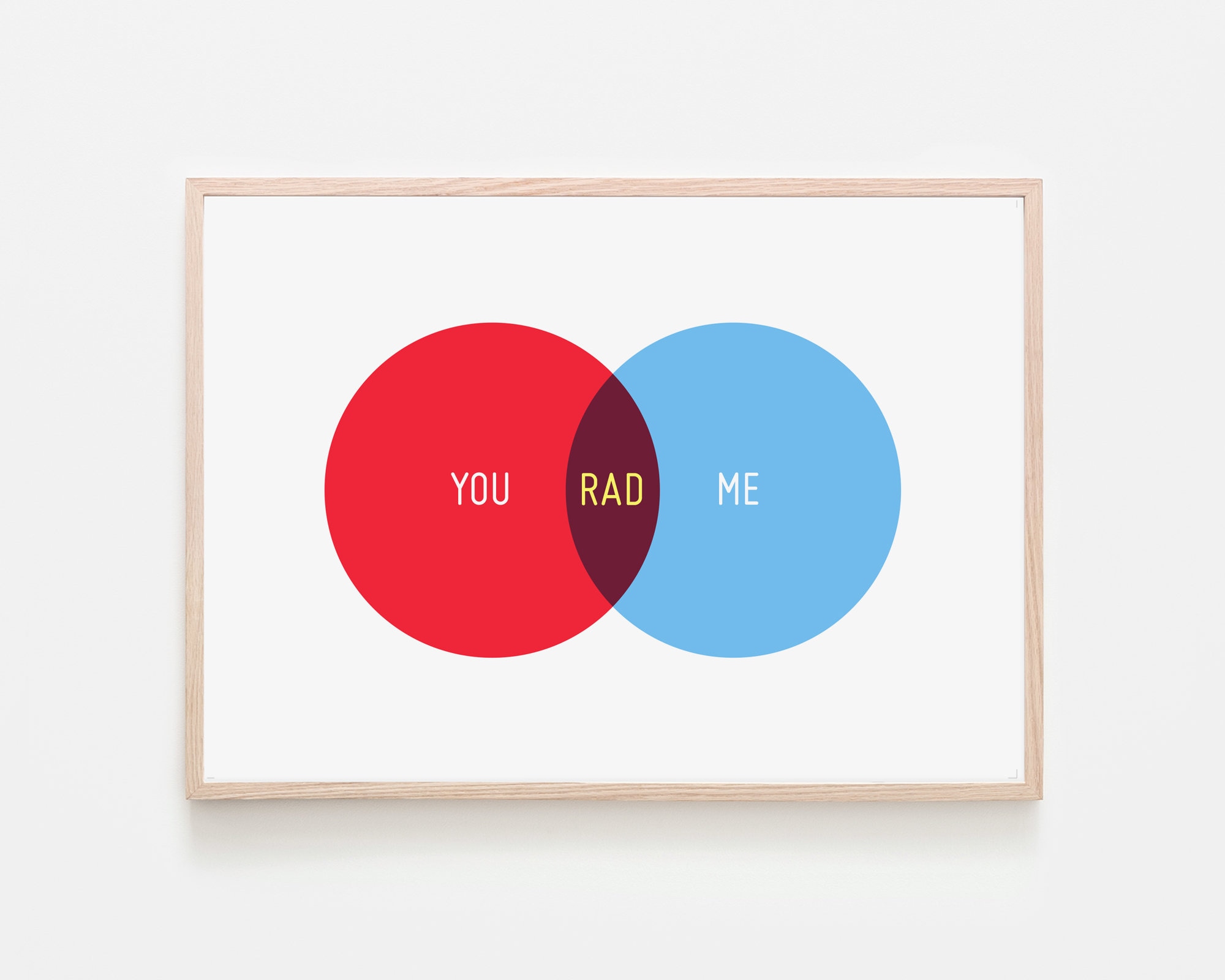 You Me Rad Venn Diagram Print Valentine's Day Gift - Etsy