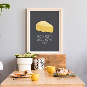 Cheese Print, Kitchen Art Print, Kitchen Wall Art, Food Print, Foodie ...