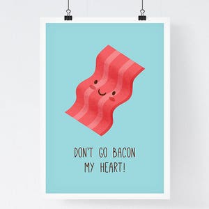 Bacon Poster, Funny Print, Foodie Gift, Funny Food Gift, Gift for ...
