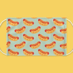 Hot Dog Face Mask in adult and kids sizes cute face mask with | Etsy