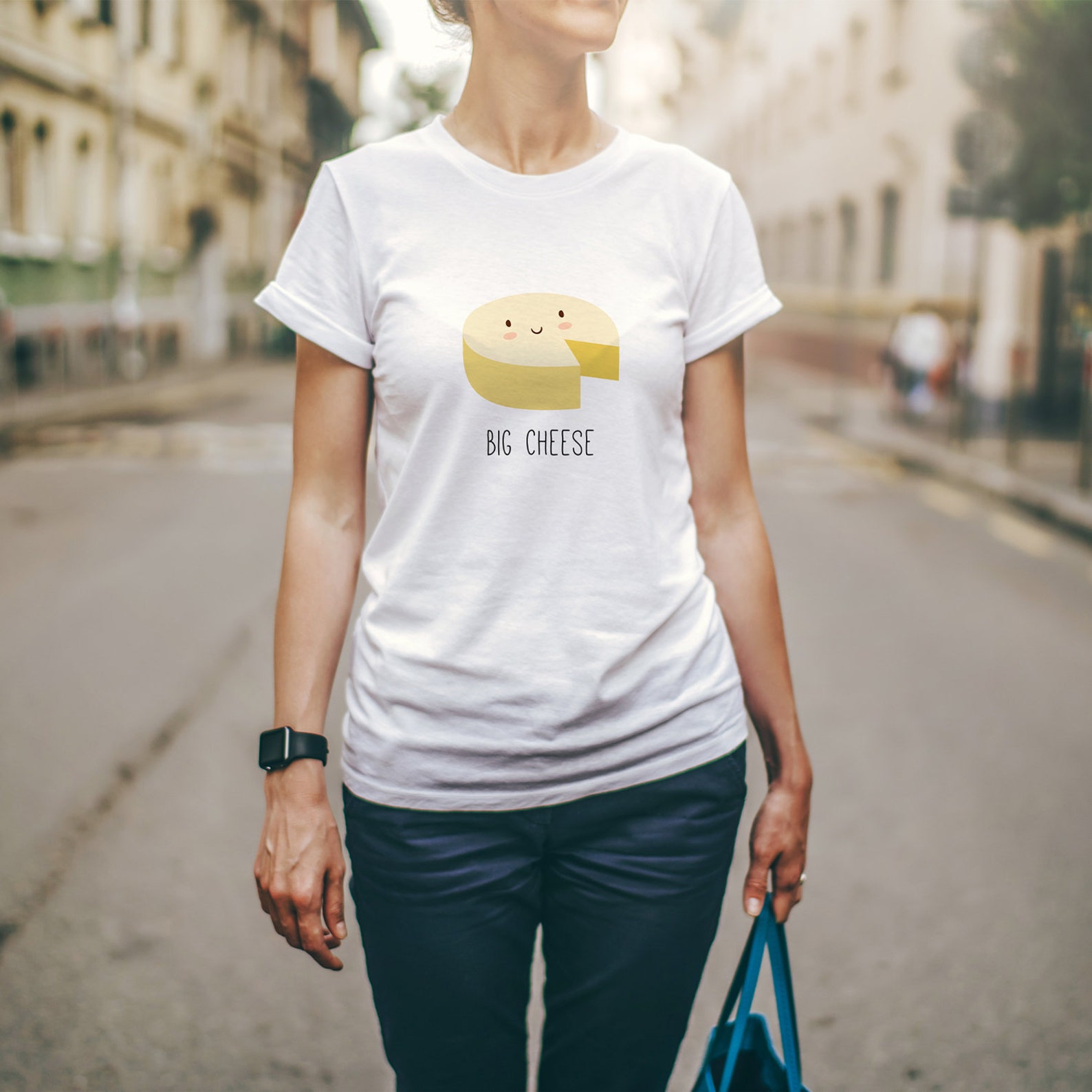 Big Cheese Tshirt, Graphic Tee, Funny Foodie Shirt, Kawaii Unisex Shirt ...
