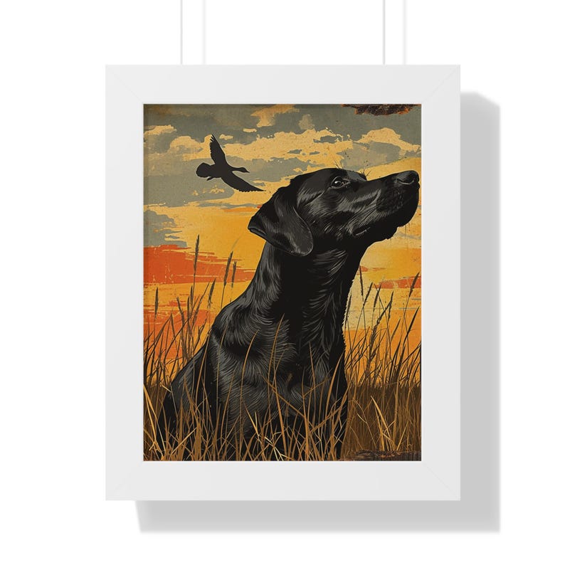 Black Labrador Retriever Poster | Hunting Dog Wall Art | Rustic Dog Art ...