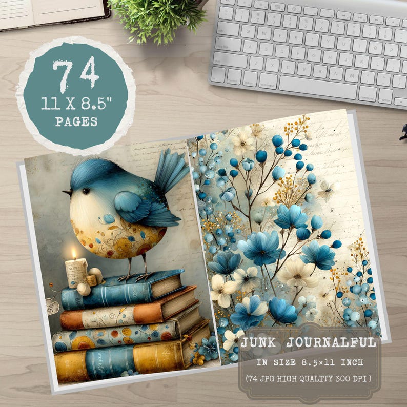 Whimsical Vintage Journal Pages Bundle – Fantasy Meadow Ephemera ...