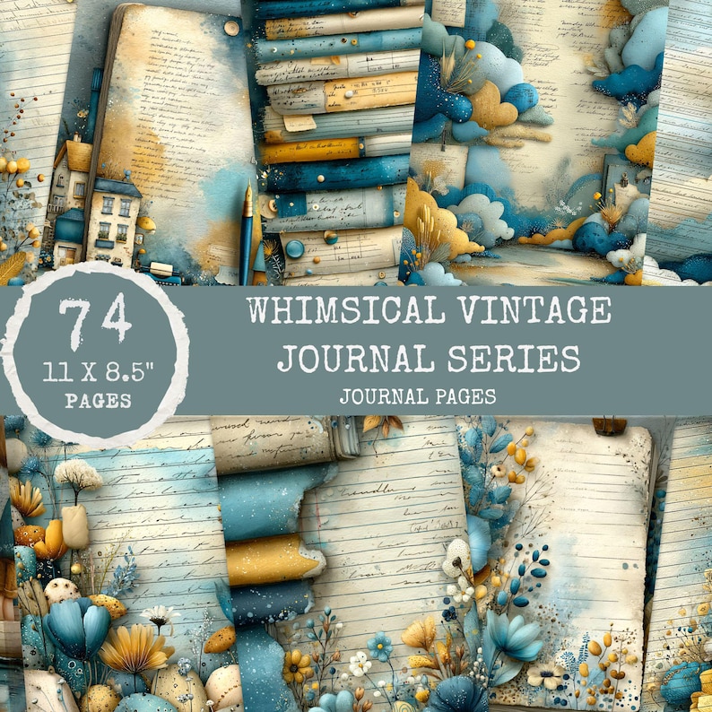 Whimsical Vintage Journal Pages Bundle – Fantasy Meadow Ephemera ...