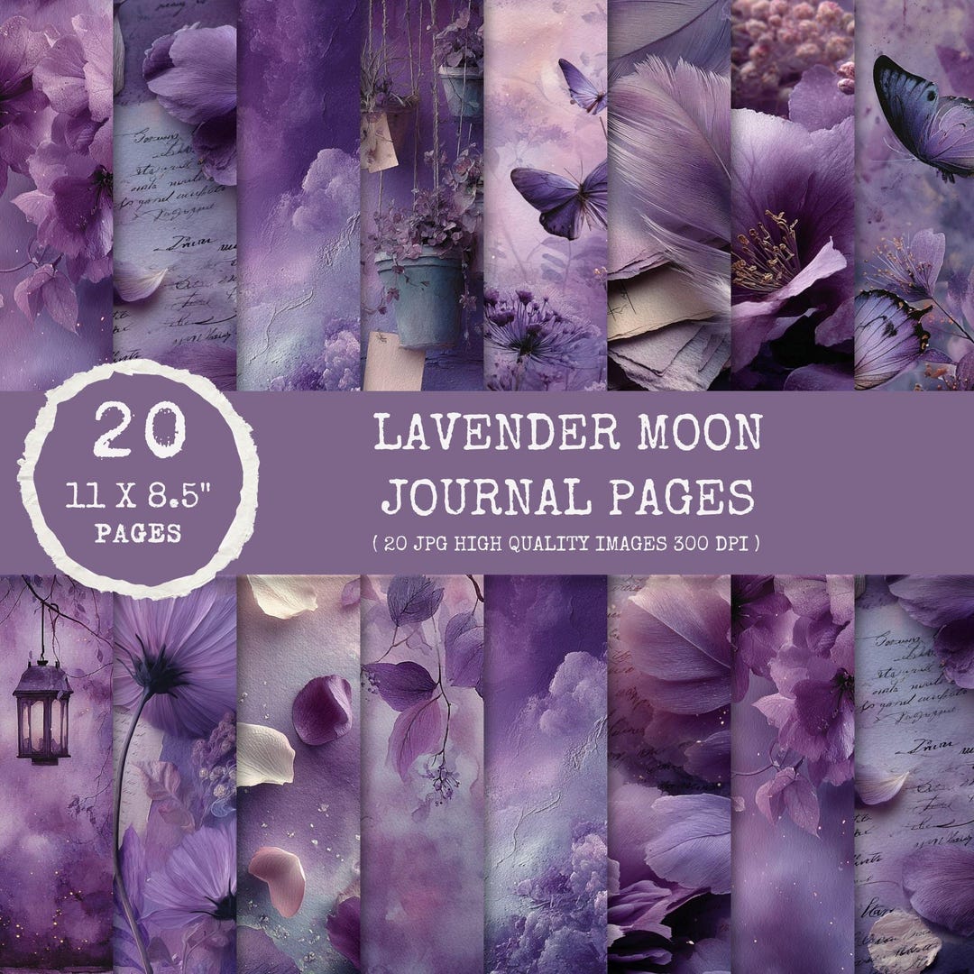 Purple Butterfly Journal Pages: Lavender Moon Printable (digital ...