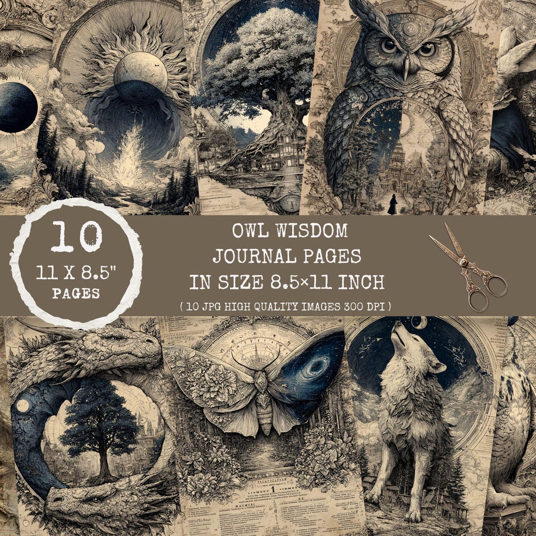 Owl Wisdom Journal Pages, Printable Journale Page, Journalful Printable ...