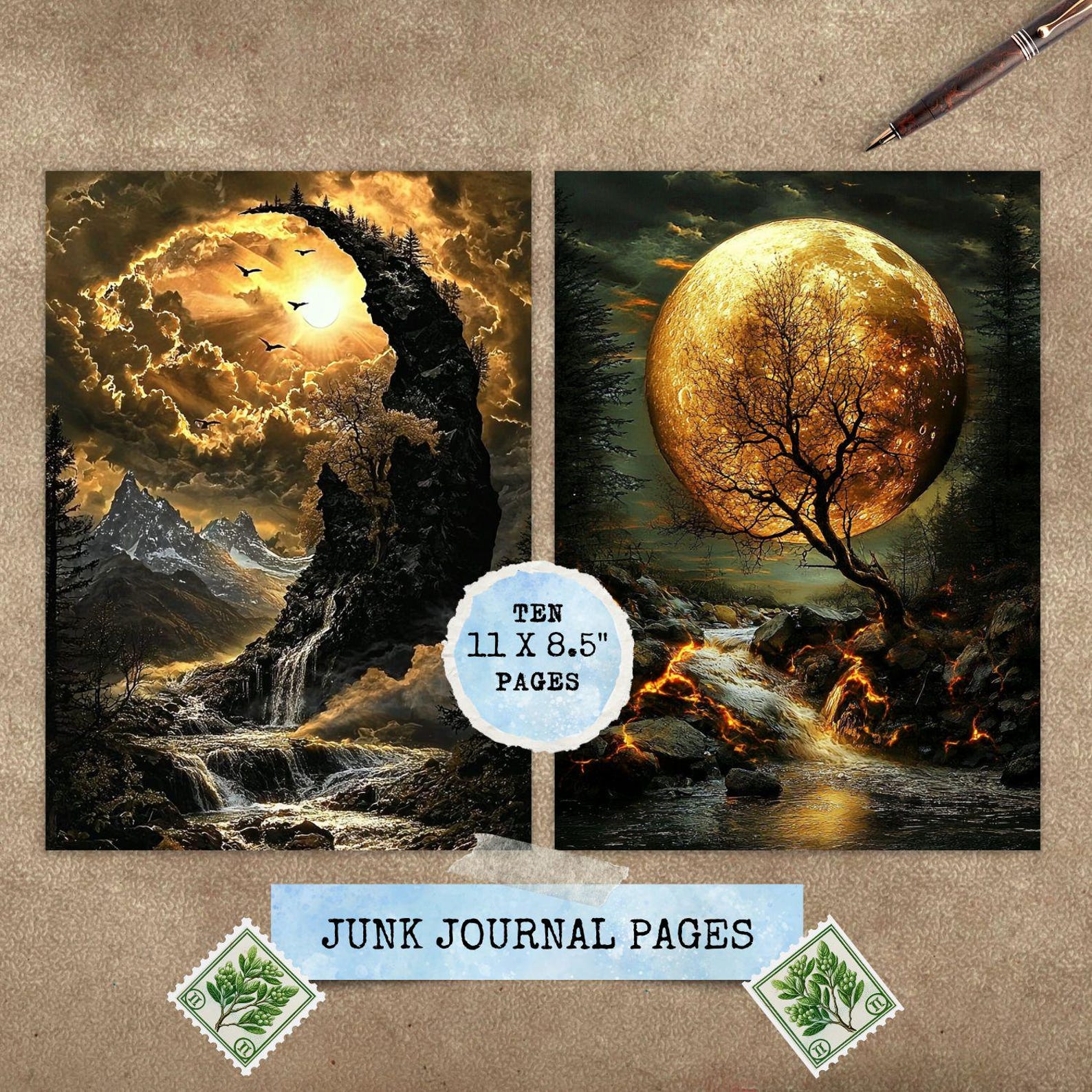 Fantasy Forest Printable Landscapes: Magical Moon Art (digital Download ...