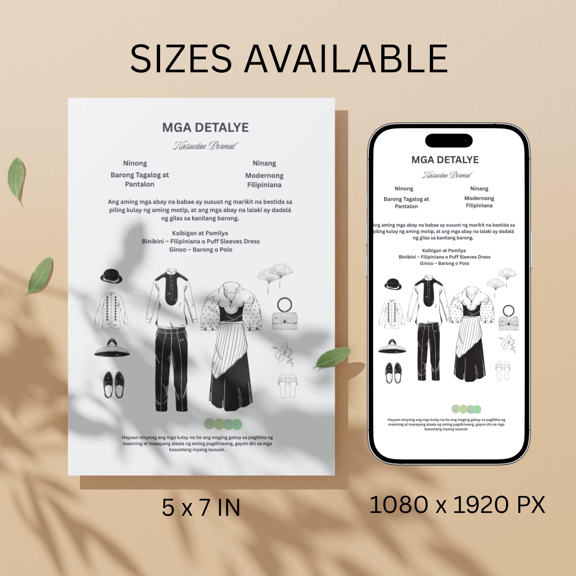 Editable Filipino Wedding Invitation, Barong Tagalog and Filipiniana ...