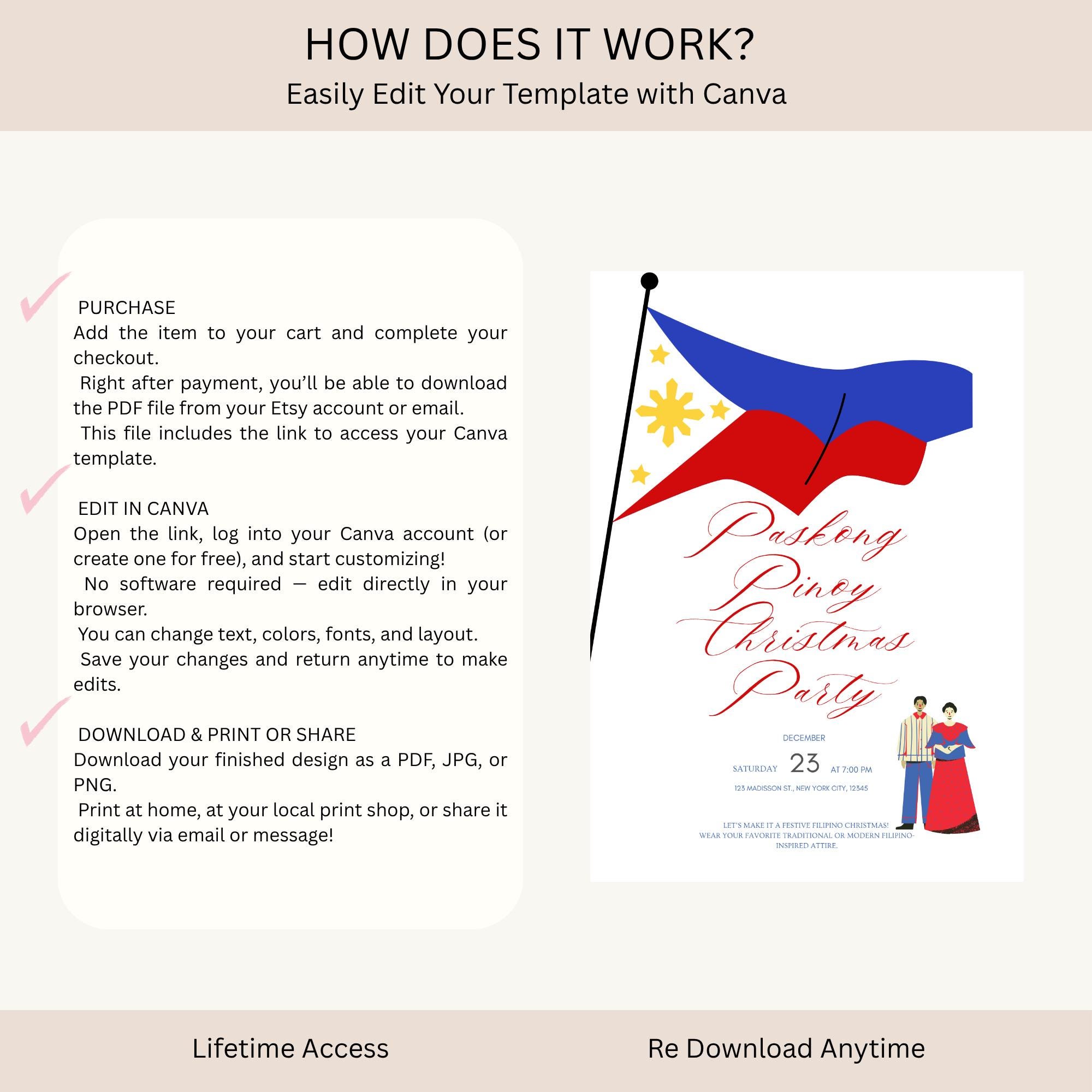 Filipino Christmas Party Invitation | Paskong Pinoy Digital Invite ...