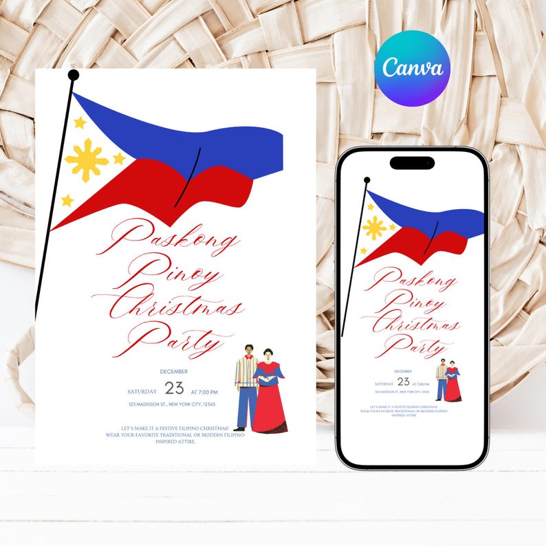Filipino Christmas Party Invitation | Paskong Pinoy Digital Invite ...