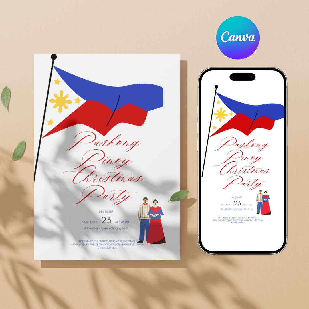 Filipino Christmas Party Invitation | Paskong Pinoy Digital Invite ...